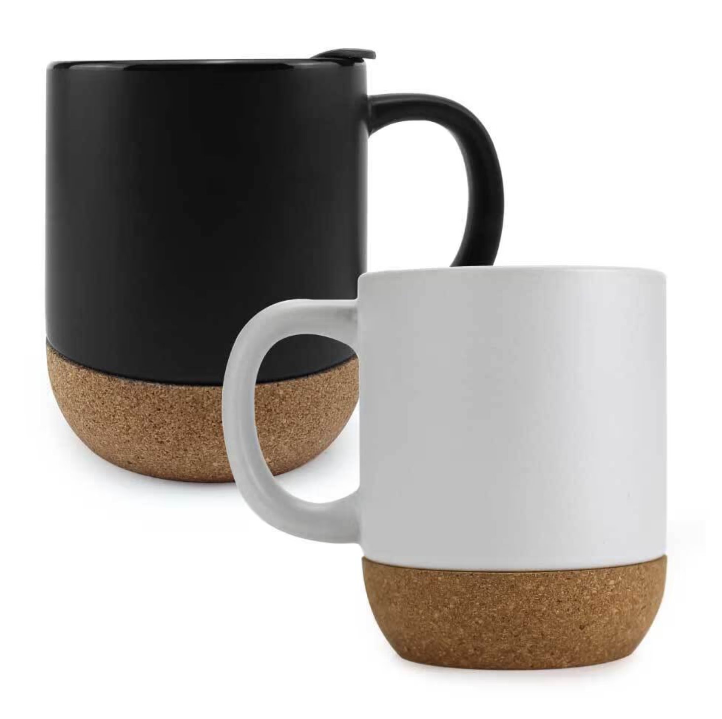 Cork Base Ceramic Mugs 385 ml with Lid - ahadubai